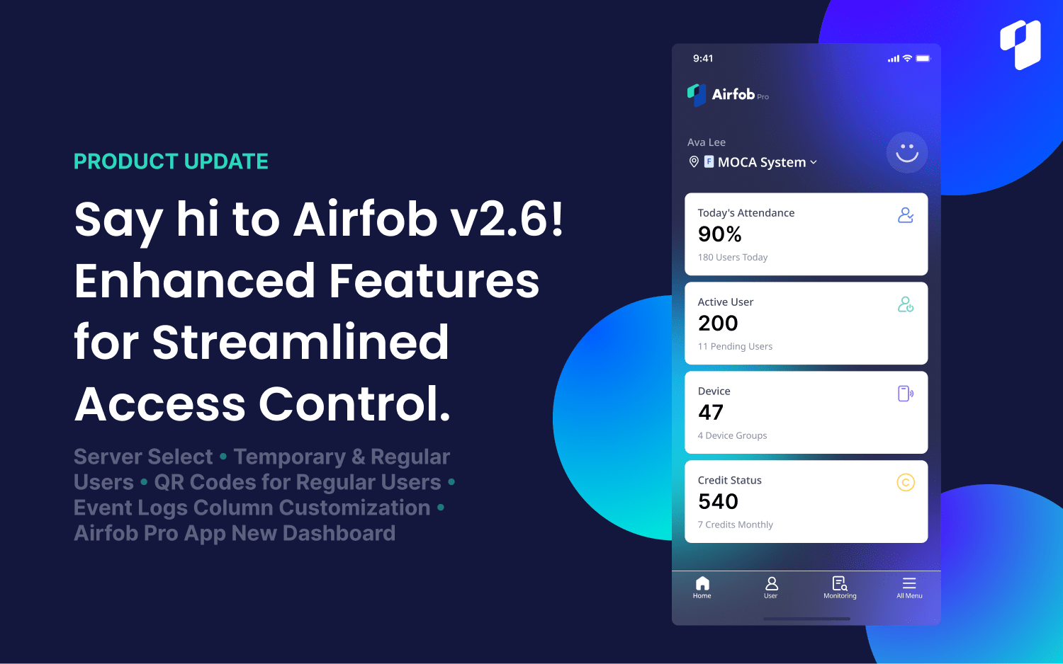 Airfob Space v2.6: Enhanced Features for Streamlined Access Control.